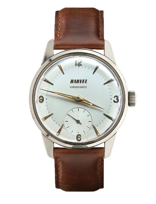 HARVEL Chrono White 40 mm Leather Watch – watchemporium