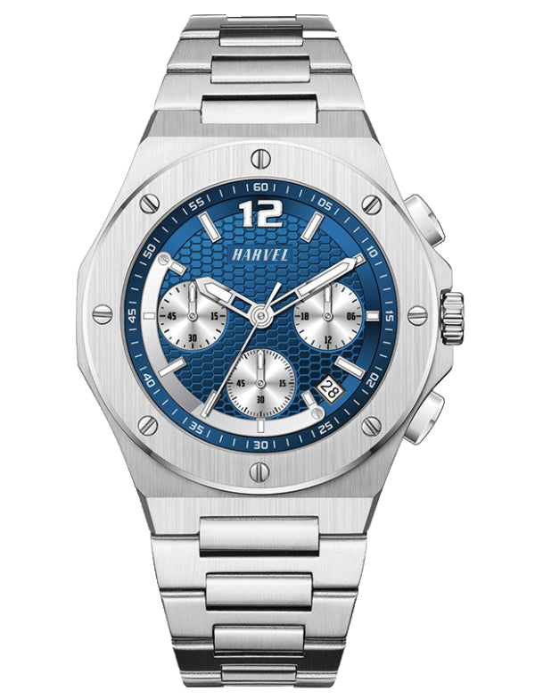HARVEL Chronos in Navy Blue 43mm Stainless Steel – watchemporium